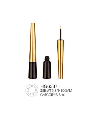 China Luxury Plastic 3.5ml Mini Liquid Eyeliner Container with Gold Brush Cap - 15.8mm Width, 100mm Height for sale