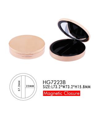 China HG7223B Magnetic Compact Powder Case 73.2mm x 15.8mm ABS Plastic Container With Mirror Flip-Open Cover for sale