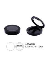 China Black Refillable Pressed Powder Compact Case with 40mm Inner Pan - 56.7mm Width ABS Container for sale