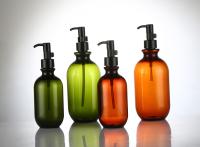 China Clear PET Plastic Round Shampoo Bottle 250ml-500ml with Custom Printing for Body Wash and Conditioner for sale