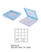 China HG7616 16-Color Square Eyeshadow Palette Case 99.2mm × 96.1mm × 17.8mm ABS/AS Cosmetic Compact for sale