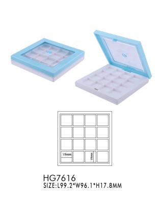 China HG7616 16-Color Square Eyeshadow Palette Case 99.2mm × 96.1mm × 17.8mm ABS/AS Cosmetic Compact for sale