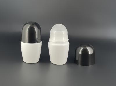 China 50ml Black Cap Round Empty PP Plastic Roller Ball Bottles with Custom Printing Options for Deodorant and Skincare for sale
