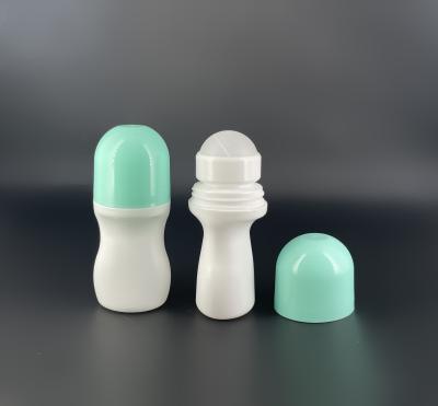China 50ml Empty Roll On Bottles PP Plastic Deodorant Containers Custom Color Green Cap for sale