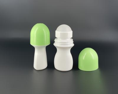 China 50ml Colored Cap Empty PP Plastic Roll On Bottles Customized Color Deodorant Container for sale