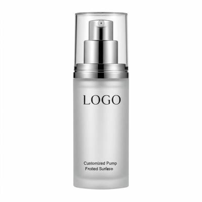 China Custom Cosmetic Airless Bottle 30ml 50ml with Hot Stamping Logo Frosted Surface for sale