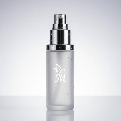 China Crimp Sealing Cosmetic Airless Bottle 30ml 50ml Vacuum Packaging with Custom Logo UV Coating for sale