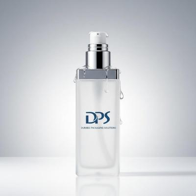 China Rectangle Cosmetic Airless Bottle 30ml 50ml with Silk Screen Logo for Durable Packaging for sale