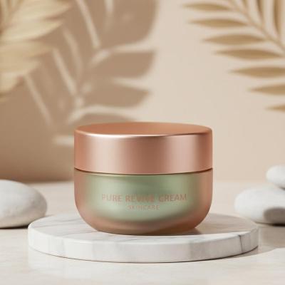 China PP Inner Bottle Cosmetic Cream Jar Custom Color Round Design 30ml 50ml Skincare Packaging for sale