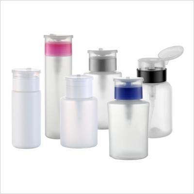 China PP PET PE Nail Polish Remover Bottle 80ml to 250ml with Large Pump Dispenser for Cosmetic Applications for sale
