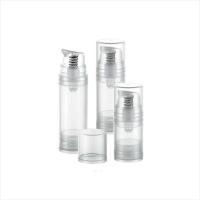 China 5ml 10ml 15ml Round Single Wall PP Airless Pump Bottle for Lotion and Cream with 25.2mm Diameter for sale