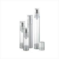 China Slim Round 5ml 10ml 15ml PP Airless Pump Bottle for Cosmetic Cream Samples with 18.3mm Diameter for sale