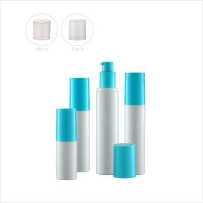 China Round Single Wall Airless Cosmetic Bottles 15ml 30ml 50ml PP PCR Material 29.3mm Diameter for sale