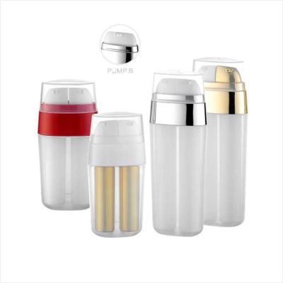 China 2 in 1 Double Tube Airless Bottle 15ml 20ml 30ml 40ml PP Cosmetic Bottle for sale