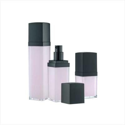 China 15ml 30ml 50ml Square Double Wall Cosmetic Airless Pump Bottle with 36×36mm Dimensions in Recyclable Material for sale
