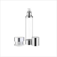 China Clear Cylinder Airless Bottles 50ml 60ml 80ml 100ml 200ml with Aluminum Pump for sale