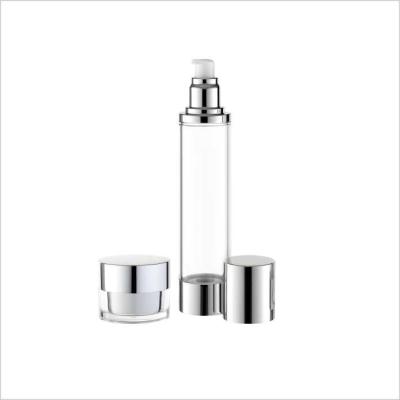 China Clear Cylinder Airless Bottles 50ml 60ml 80ml 100ml 200ml with Aluminum Pump for sale