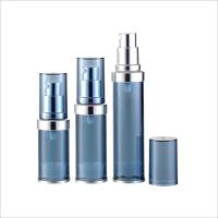 China 15ml 30ml 50ml Airless Pump Bottle Silver Collar Cosmetic Container SAN ABS for sale
