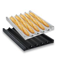 China 600*400mm Aluminium Baguette Baking Molds Double-sided Non-stick Coating for Easy Release for sale