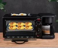 China Black / Pink / Blue Multifunctional Breakfast Maker Electric Oven Coffee Machine Frying Pan for sale