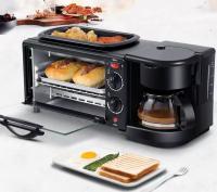 China Household 3 in 1 Breakfast Maker 9L Capacity Electric Oven Coffee Machine Frying Pan for sale