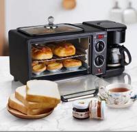 China Electric Oven Coffee Machine Frying Pan Multipurpose Breakfast Maker With Black Color for sale