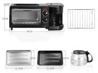 China Return Refunds 1250W 3-in-1 Oven Coffee Machine Frying Pan Convenient Breakfast Maker for sale