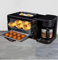 China Return Refunds 1250W 3-in-1 Oven Coffee Machine Frying Pan Convenient Breakfast Maker for sale