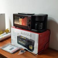 China Return Refunds 1250W 3-in-1 Oven Coffee Machine Frying Pan Convenient Breakfast Maker for sale