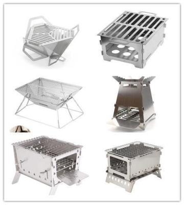 China Not Coated Folding Stainless Steel Camping Grill Portable Campfire Barbecue Stove BBQ for sale