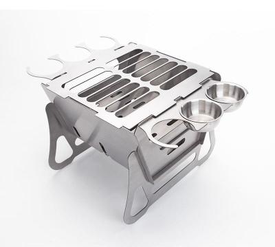 China Customizable Portable Stainless Steel Charcoal Camping BBQ Grill For Outdoor Cooking for sale