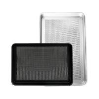 China Customization Carbon Steel Rounded Edge Perforated Bake Tray Pan Plate for Oven Sturdy for sale
