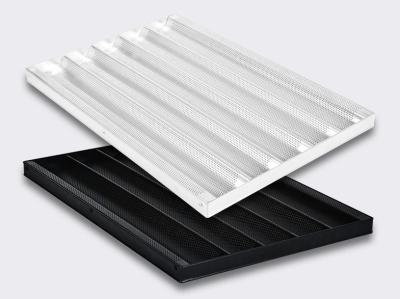 China Customized Silver Aluminum Alloy French Bread Baking Tray Mold With Non-Stick Coating for sale