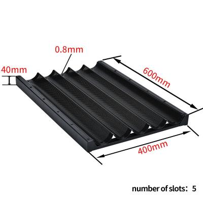 China Customized Aluminum Alloy non - stick French Baguette Bread Mold Baking Tray for sale