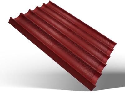 China RED Non-Stick Coating French Bread Baking Mold Customized For Aluminum Bakery Pan for sale