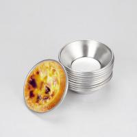 China Household Bakeware Round Aluminum Silver Egg Tart Baking Mould for sale