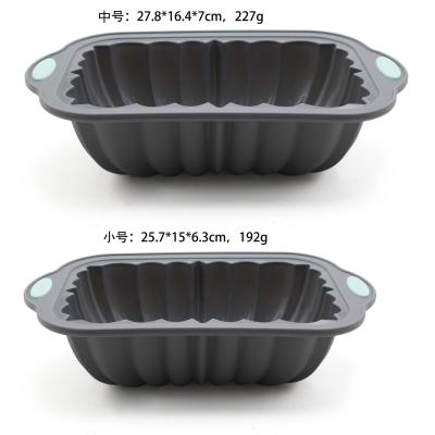 China Two-Tone Steel Ring Silicone Toast Cake Tin Rectangular Flower Cake Baking Mold for sale