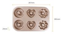 China Non - Stick Flower Doughnut Cake Mold Carbon Steel Double - Sided Oven Baking Pan for sale