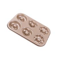 China Non - Stick Flower Doughnut Cake Mold Carbon Steel Double - Sided Oven Baking Pan for sale
