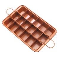 China Orange Carbon Steel Thickened Non-Stick Plaid Brownie Cake Baking Pan for sale