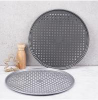 China 14.5 Inch Perforated American Thick Cheese Pizza Baking Tray Commercial Large Baking Pan for sale