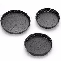 China Perforated Carbon Steel Thickened Non-Stick Living Bottom Pizza Pan Baking Mold Baking Pan for sale