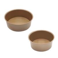 China Food Grade Champagne Gold Round Removable Chassis Non - Stick Chiffon Cake Baking Mold for sale