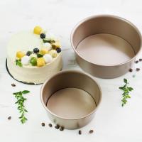 China Food Grade Champagne Gold Round Removable Chassis Non - Stick Chiffon Cake Baking Mold for sale