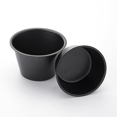 China Round Carbon Steel Non - Stick Pudding Cup Muffin Cake Baking Mold for sale