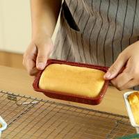 China RED Kitchen Goodies 6 Inch Cake Mold Carbon Steel Bread And Toast Mold Baking Pan for sale