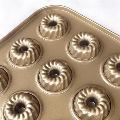 China Non-Stick Carbon Steel Doughnut Muffin Cake Baking Pan 24-Piece for sale