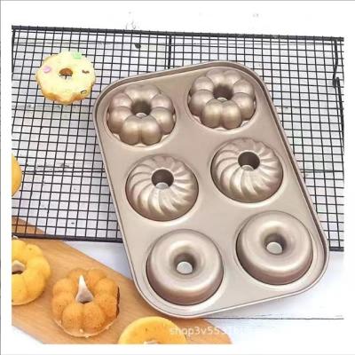 China Non-Stick 6-Linked Carbon Steel Baking Pan for Donuts for sale