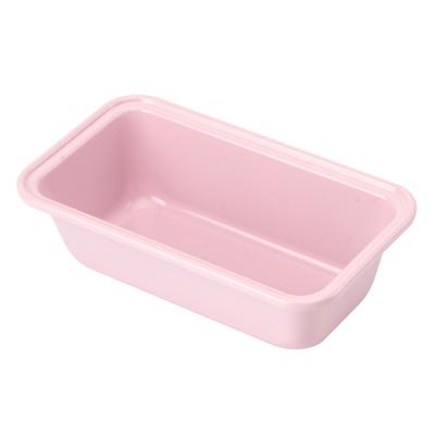 China Light Pink 6-Inch Carbon Steel Bread Toast Cake Mold Baking Pan for sale