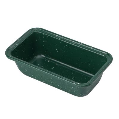China Dark Green 6 - Inch Carbon Steel Bread Toast Cake Mold Baking Pan for sale